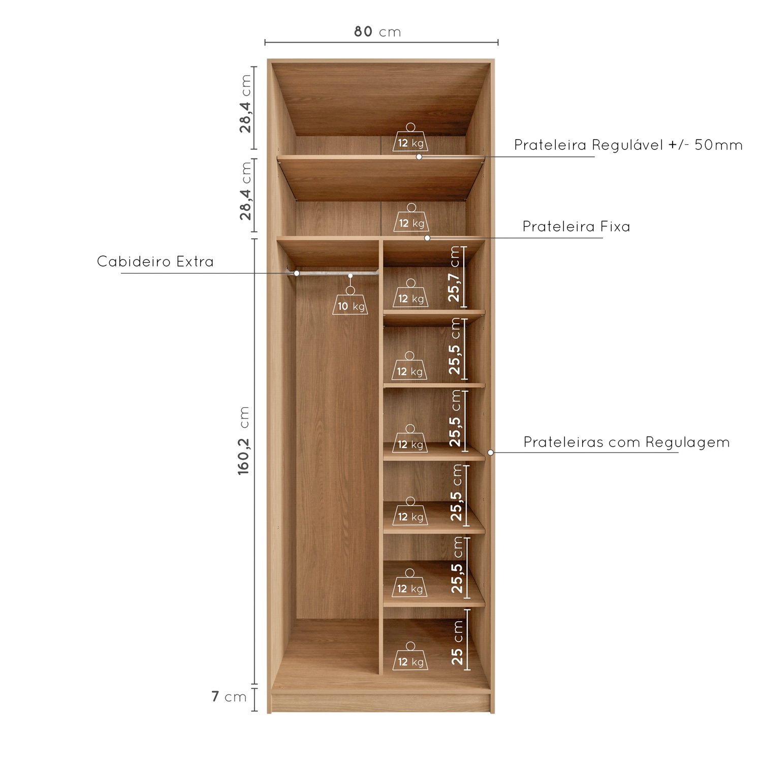Guarda-Roupa Modulado Joy Nichos com Cabideiro CabeCasa MadeiraMadeira ...