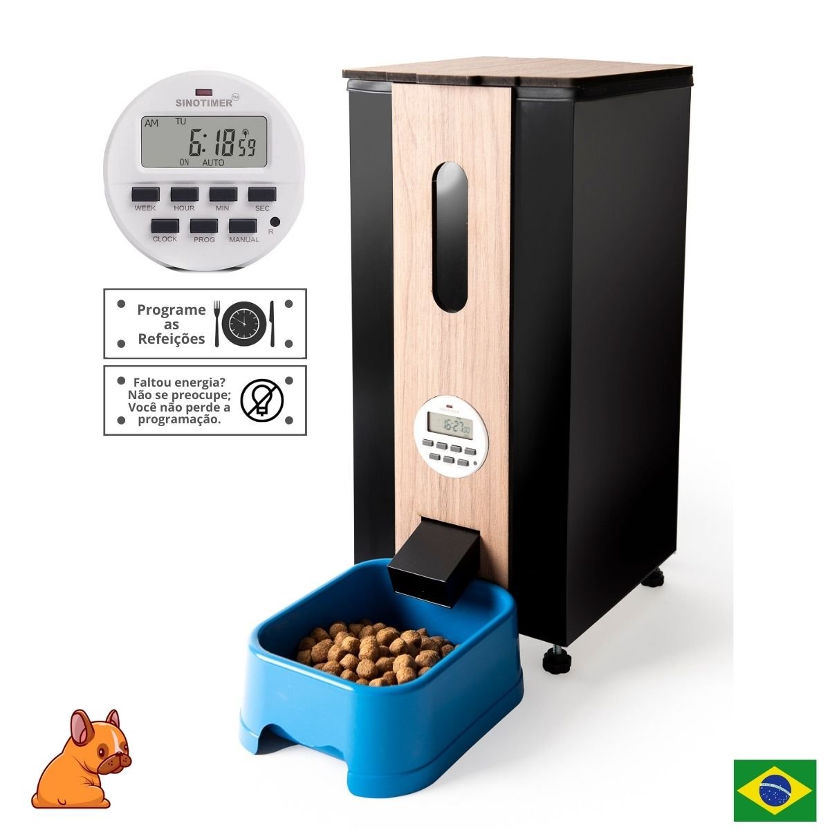 Comedouro Automático Digital Pet Kopek Kv-200:Preto/110v | MadeiraMadeira