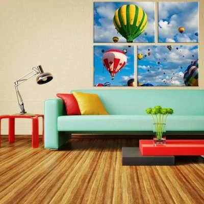 Conjunto de 4 Telas Decorativas em Canvas Ballon Ride Único ...