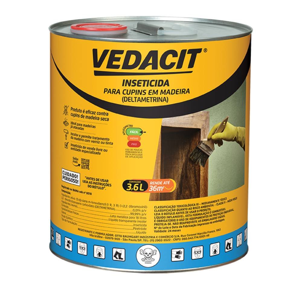 Inseticida para Cupins em Madeira Deltametrina Vedacit 3,6l | MadeiraMadeira