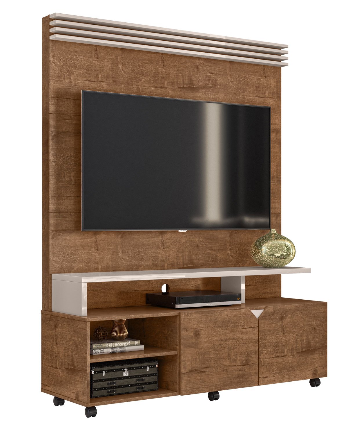 Home Theater Berlim Madero Canela com Off White - Lukaliam Móveis ...