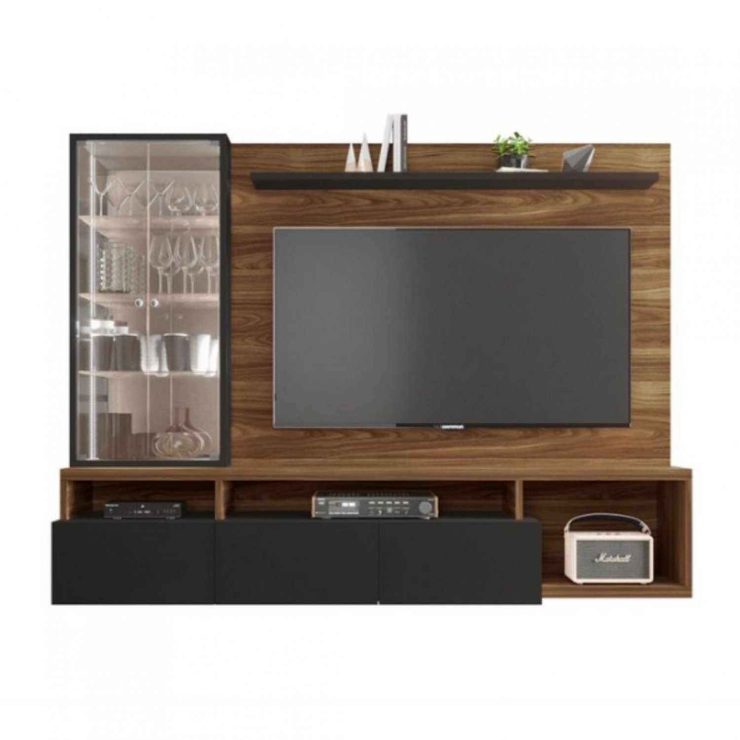 Painel para TV até 70 Polegadas com Cristaleira Wave Caemmun ...