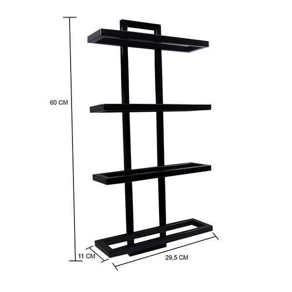 Adega em Metalon Suspensa para Até 04 Garrafas - Preto | MadeiraMadeira