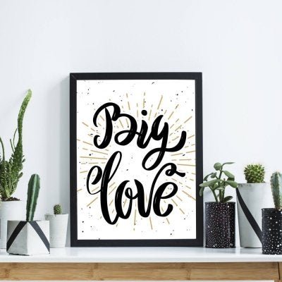 Quadro Decorativo com Moldura Big Love Preto - 20x30cm | MadeiraMadeira