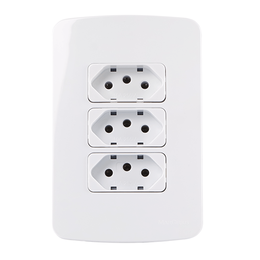 Linha B3 Conj 4×2 Tomada Tripla 2p+t 20a 250v 19453 | MadeiraMadeira