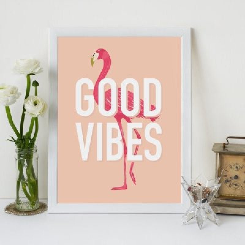 Quadro Decorativo com Moldura Flamingo Branco - 20x25cm | MadeiraMadeira