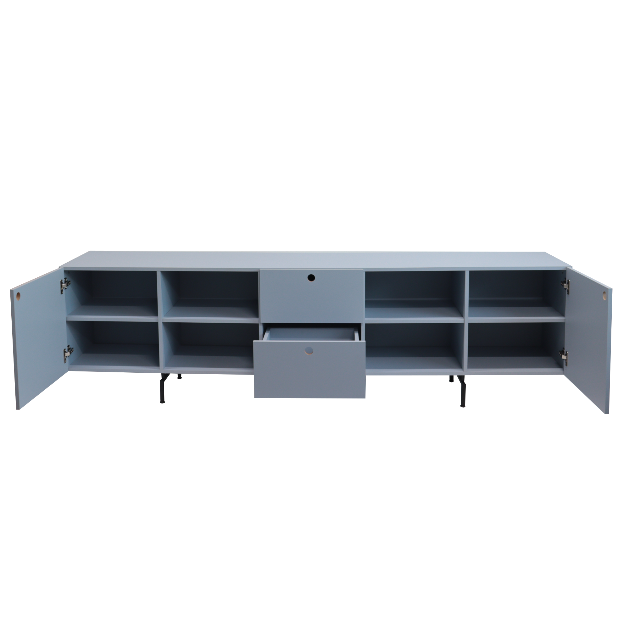 Rack Tube 2 Portas 2 Gavetas 2 Nichos 220x62x42 Azul Sereno - Mdf ...