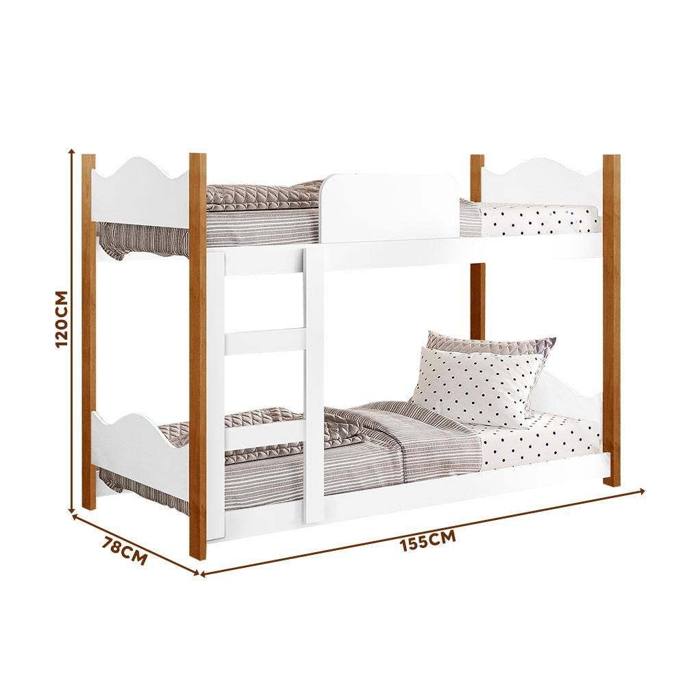 Beliche Infantil Montessoriana Branca Encanto Gabrielli Com 2 Colchões ...