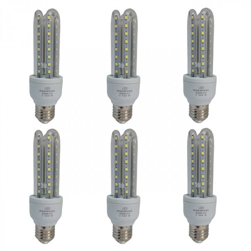 Lâmpada Led Compacta Milho Econômica 9w 3U Branco Frio Kit 6 ... Lâmpada Led Compacta Milho Econômica 9w 3U Branco Frio Kit 6 ...
