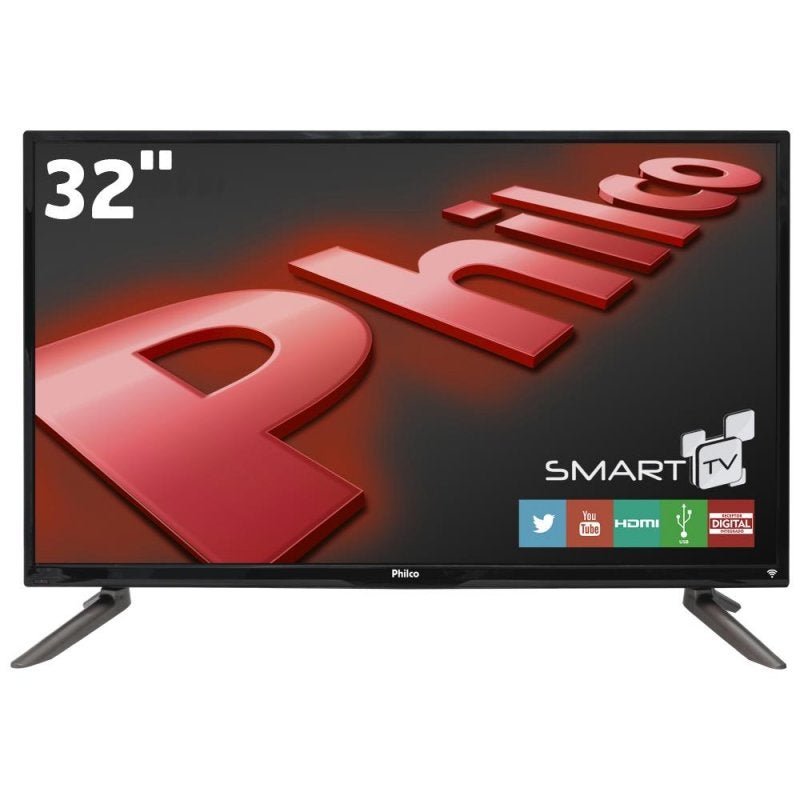 Smart TV LED 32 Polegadas Hd Philco Ph32C10Dsgw com Ginga, Wi-Fi, Som Surround, Dnr, Progressive ...