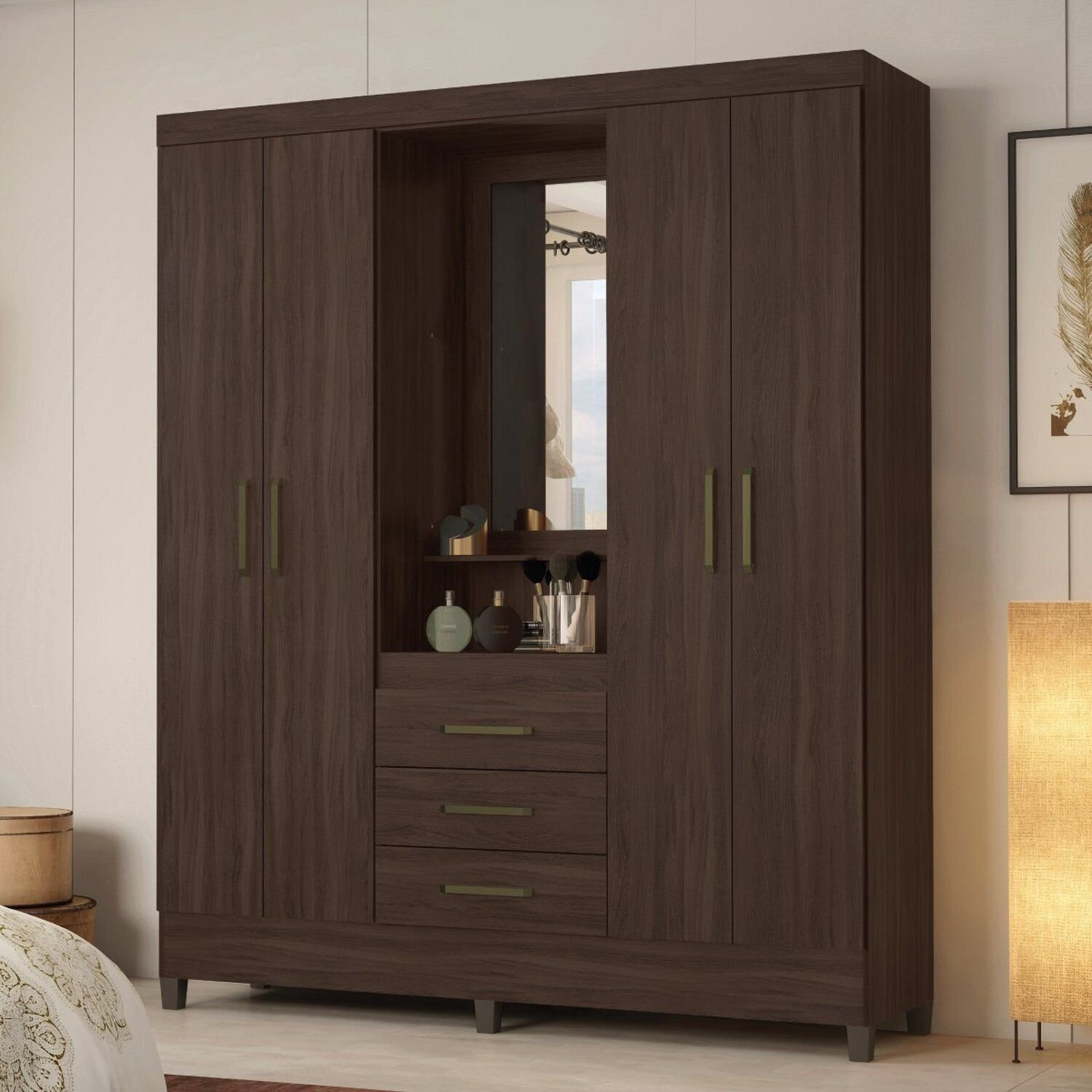 Guarda-roupa para Quarto com Espelho Pérsia | MadeiraMadeira