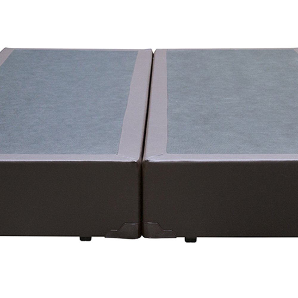 Base Box King Bipartido Sintético Marrom - 42x198x203 | MadeiraMadeira