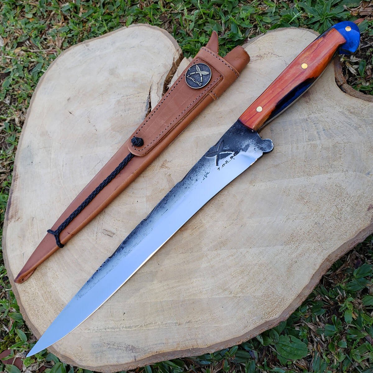 Faca Zanline Sorocabana 10" Brut Forje Artesanal Cabo Híbrido Aço ...