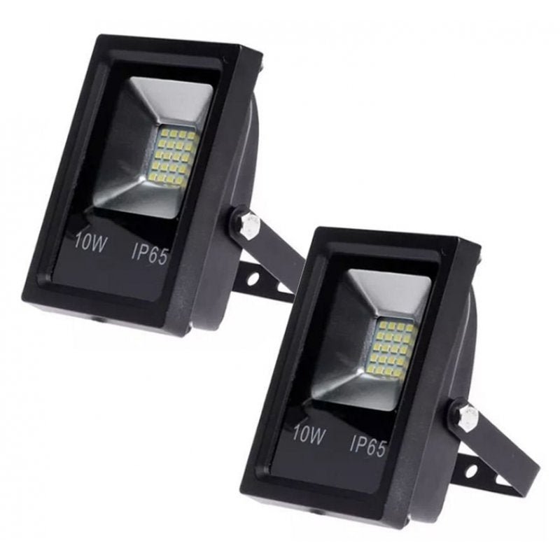 Refletor Led 10W SMD Holofote Bivolt Prova D´água Branco Quente Kit 2 | MadeiraMadeira
