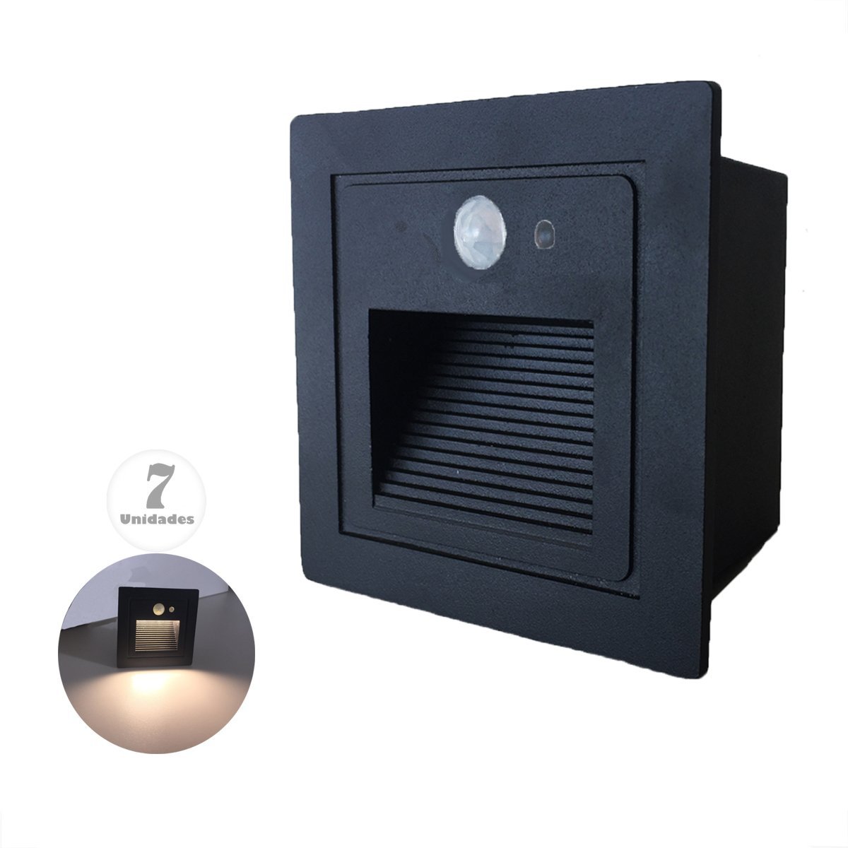 7 Balizador Parede Embutido Com Sensor De Presença Led Lup72 ...