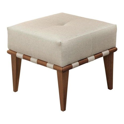 Puff Puf Sala Decorativo Quadrado Luxo Noé:linho Bege Claro ...