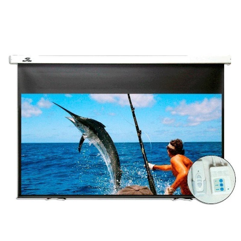 Tela Projeção Elétrica com Controle 84" Bordas 16:9 Cinema 1,86x1,04M ...