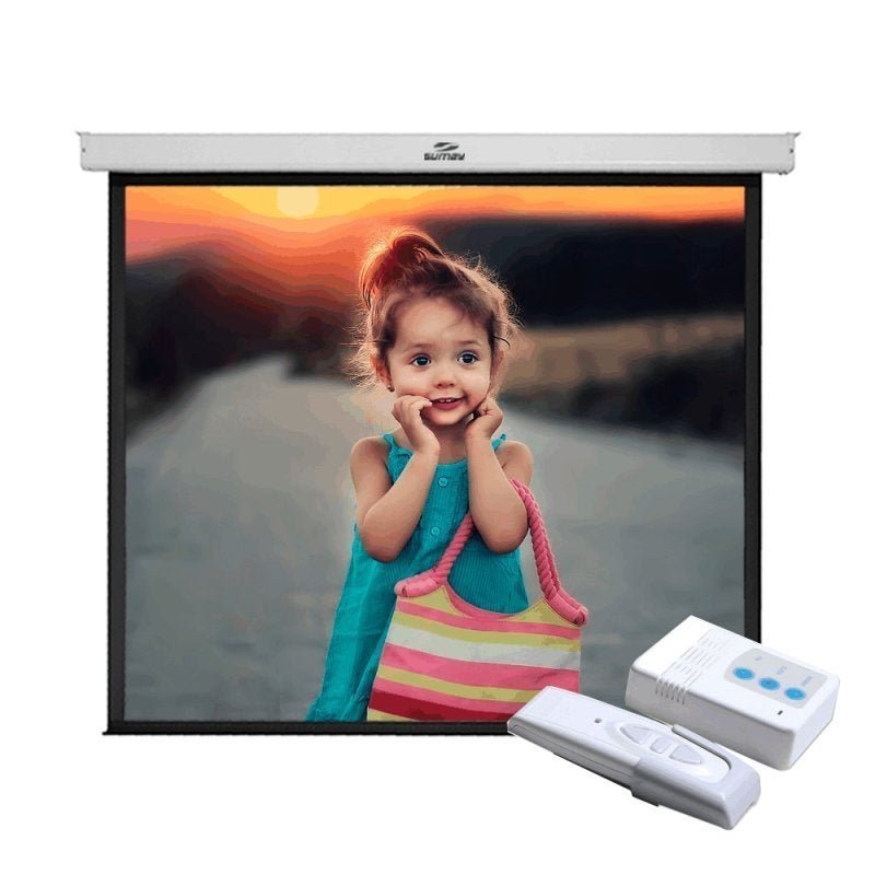 Tela Projeção Elétrica com Controle 150" com Bordas Fullscreen 2,95x2 ...