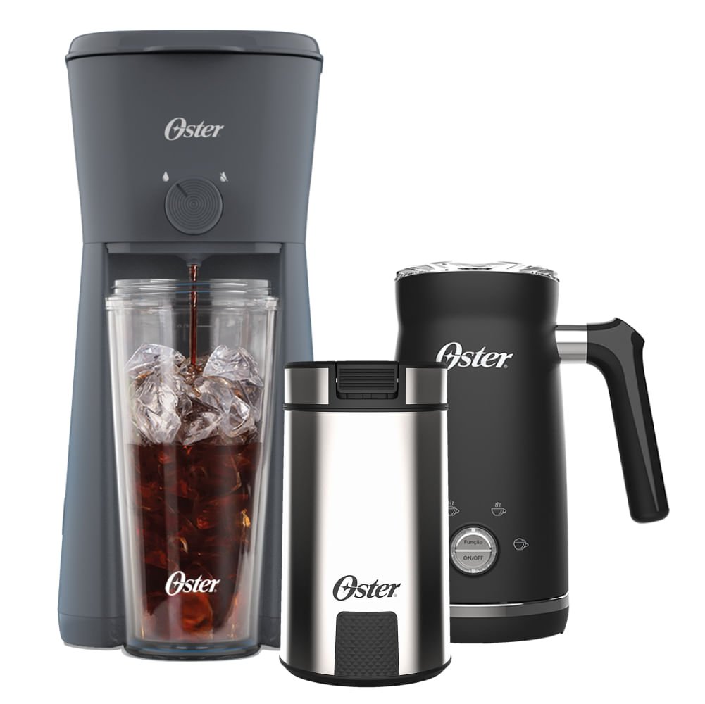 Kit Completo Café Gelado - Cafeteira - Espumador - Moedor Oster - 220v ...