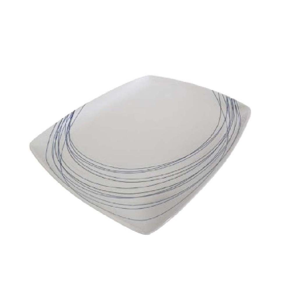 Jogo 3 Travessas Rasas Porcelana Italiana Retangular Bugatti ...