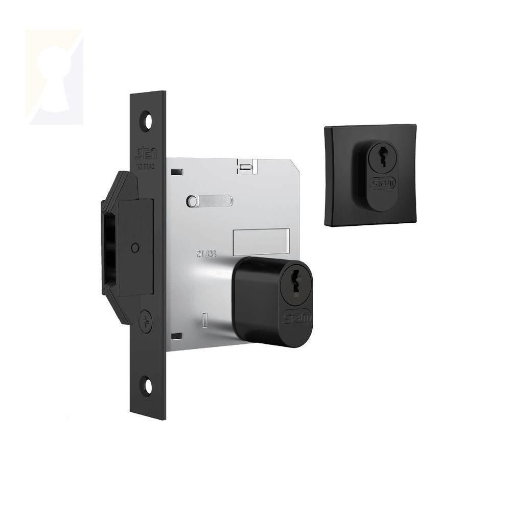 Fechadura Stam Correr-bater Externa 1006 Preto | MadeiraMadeira