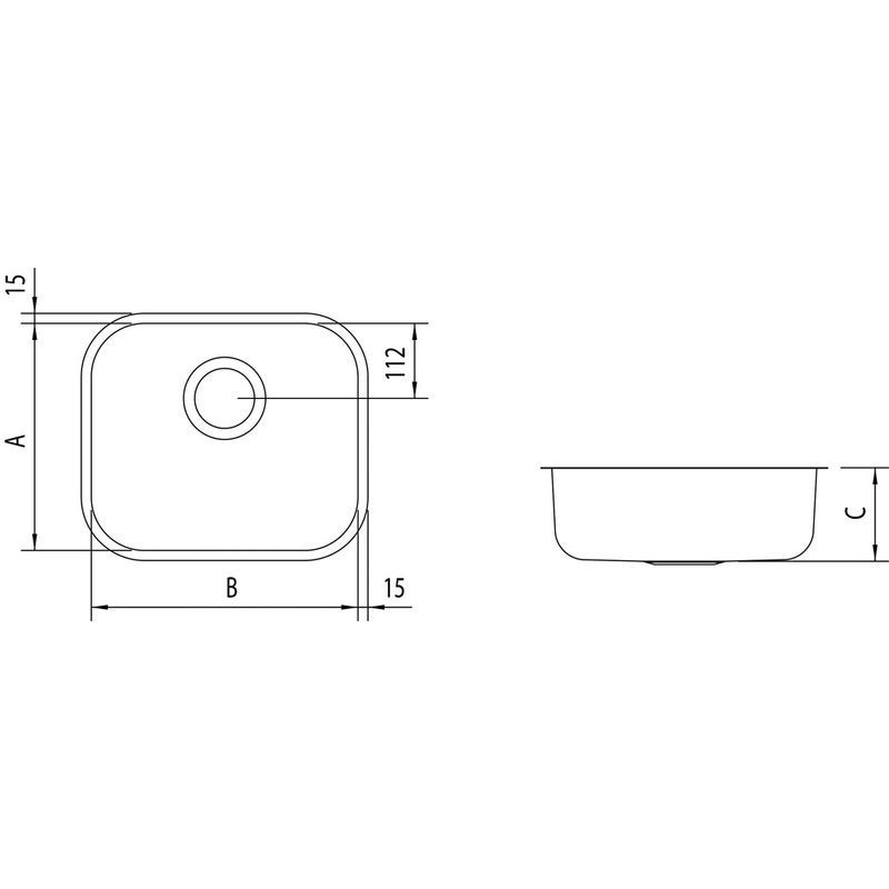 Cuba Retangular Aço Inox 56 BL 560x340x170mm Alto Brilho /Escape 94024/ ...