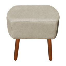 Puff Decorativo Curvo Agatha Suede Bege | MadeiraMadeira