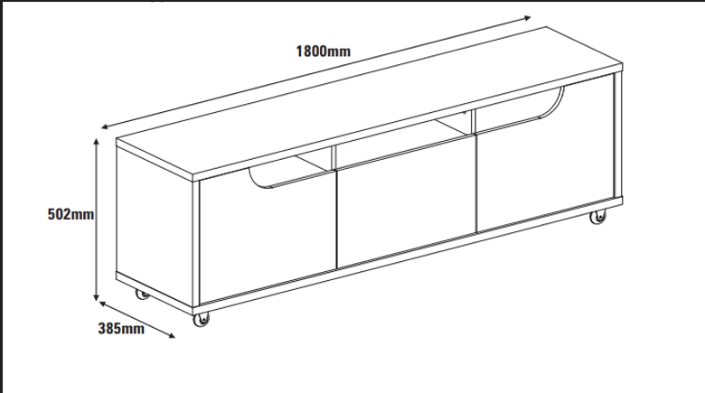 Rack New Jersey 180 para TV 60 Pol Sala 1 Gaveta e 2 portas Azul ...