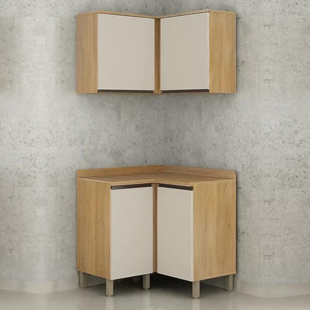 Conjunto Balcão Armário Multiuso Organizador Cozinha 4 Portas MDF ...