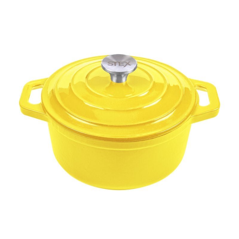 Panela de Ferro Fundido Esmaltada Redonda 24 Cm - Stex Cookware - 4,0 ...