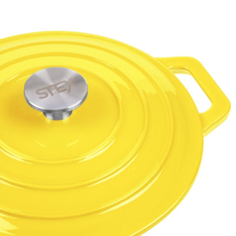 Panela de Ferro Fundido Esmaltada Redonda 21 Cm - Stex Cookware - 3,0 ...