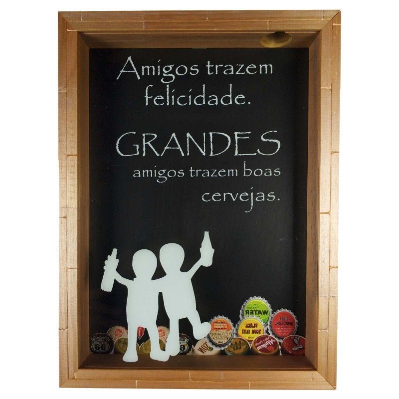 Quadro Porta Rolhas Ou Tampinhas Presente Decorativo Rustico Mdf