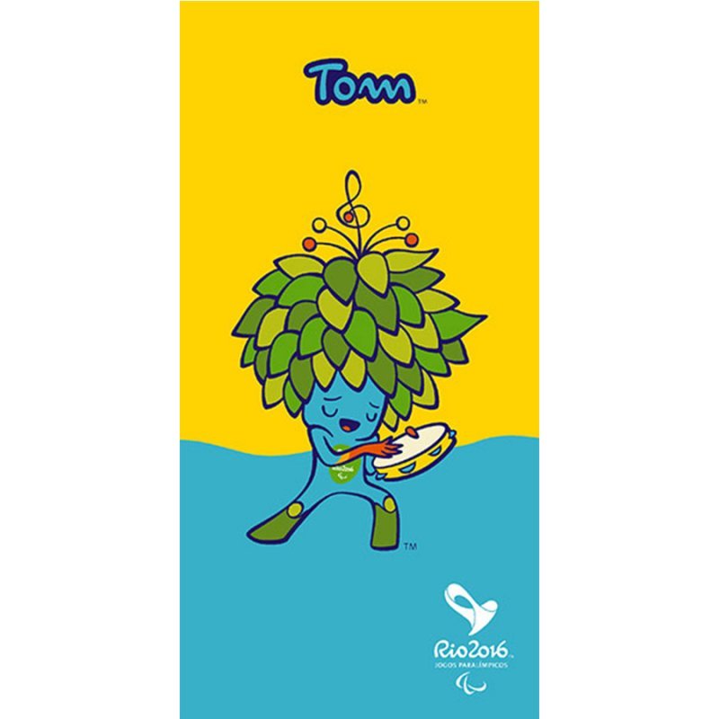 Toalha Praia Bouton Veludo Estampado Olimpíadas Rio 2016 Mascote Tom ...