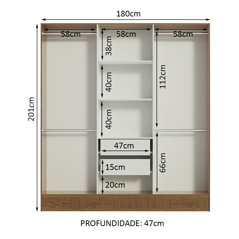 Guarda-Roupa Casal Madesa Vip 6 Portas Batentes Rustic Cor:Rustic ...