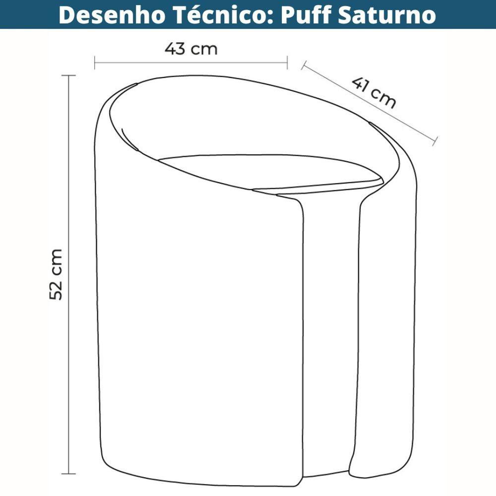 Puff Saturno Rivatti 43 cm (altura) Estofado em Poliuretano Preto e ...