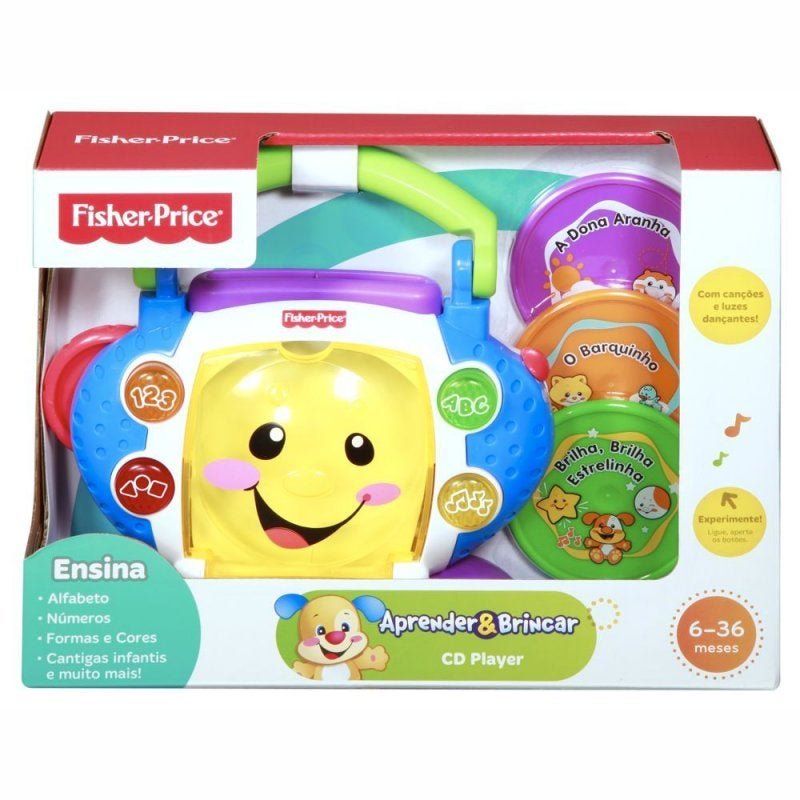 CD Player Aprender e Brincar Fisher Price P5314 Mattel | MadeiraMadeira