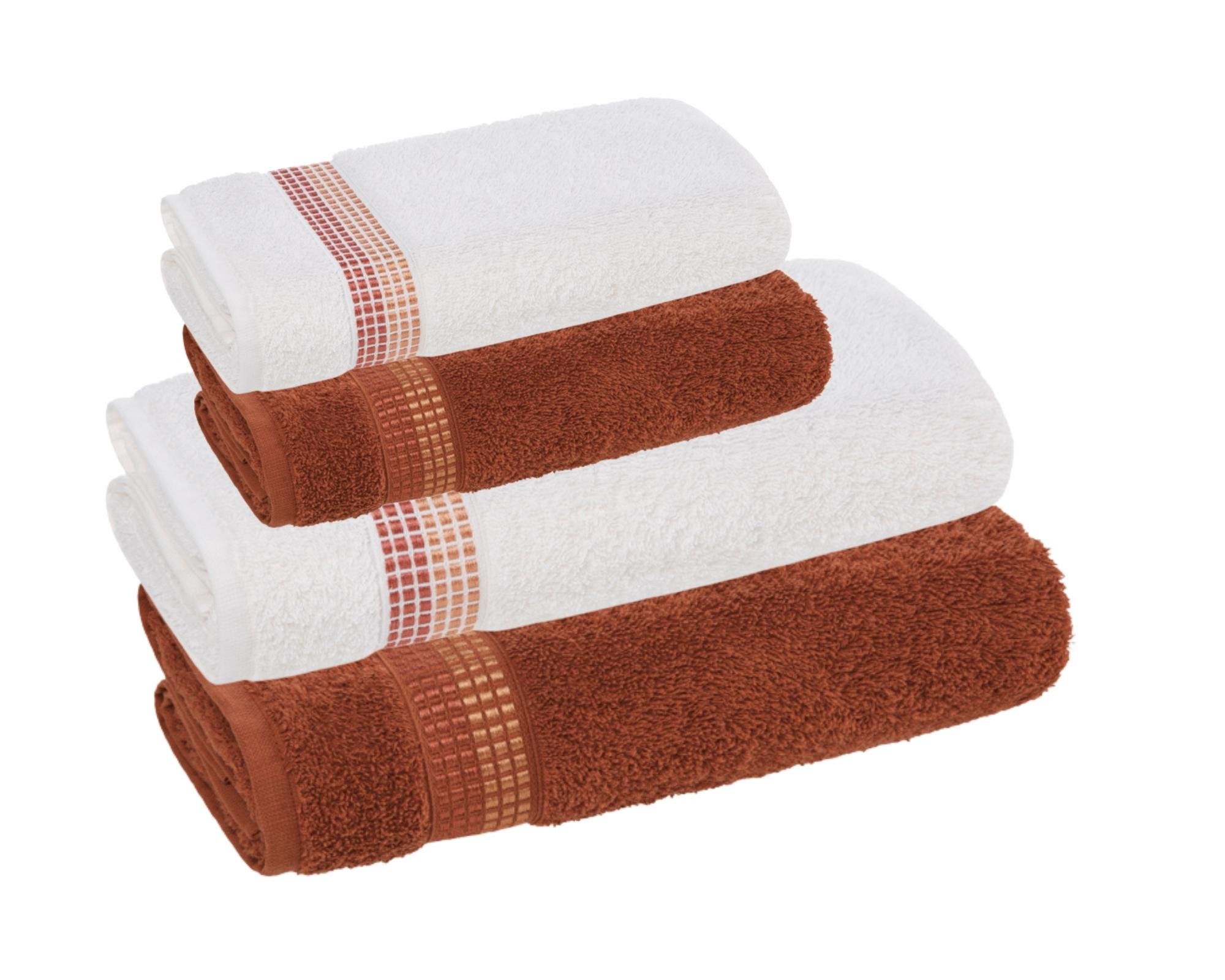 Jogo de Toalha 4 Peças Felpuda Algodão Fio Cardado Dimer Karsten ...