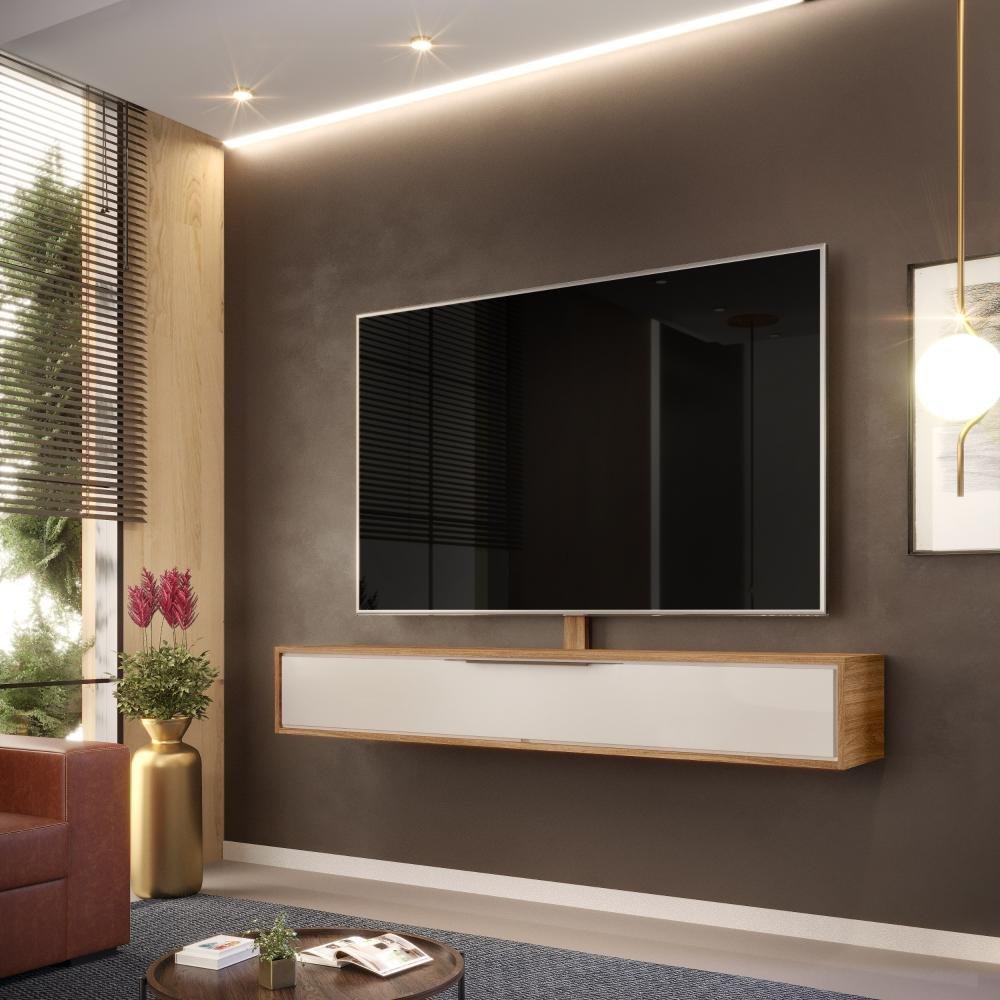 Rack Joy 160- 65 Polegadas Dj Móveis Nature / Off White | MadeiraMadeira