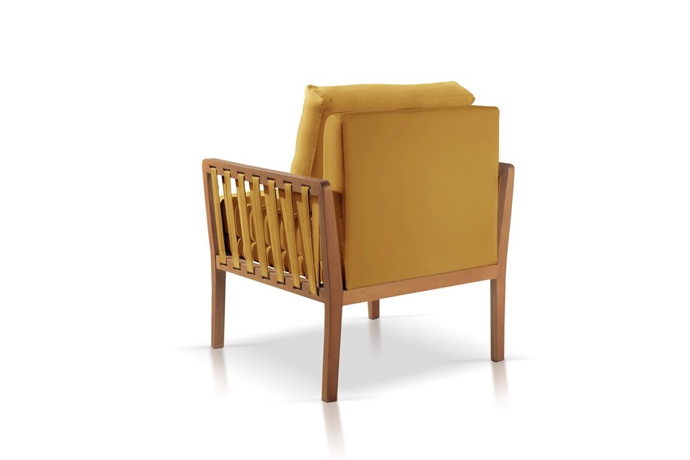 Poltrona Julia Suede Mostarda 20 | MadeiraMadeira