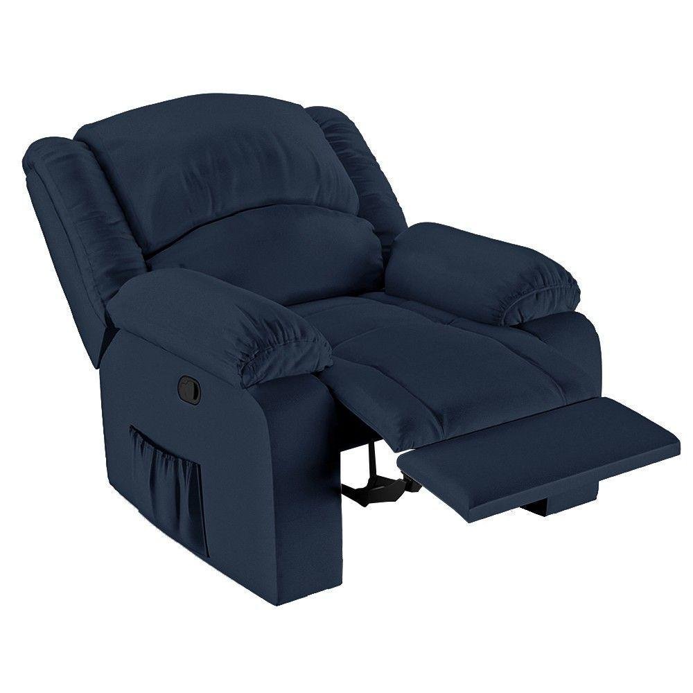 Poltrona do Papai Reclinável Pietra Zero Wall Fh9 Pu Azul - Mpozenato ...