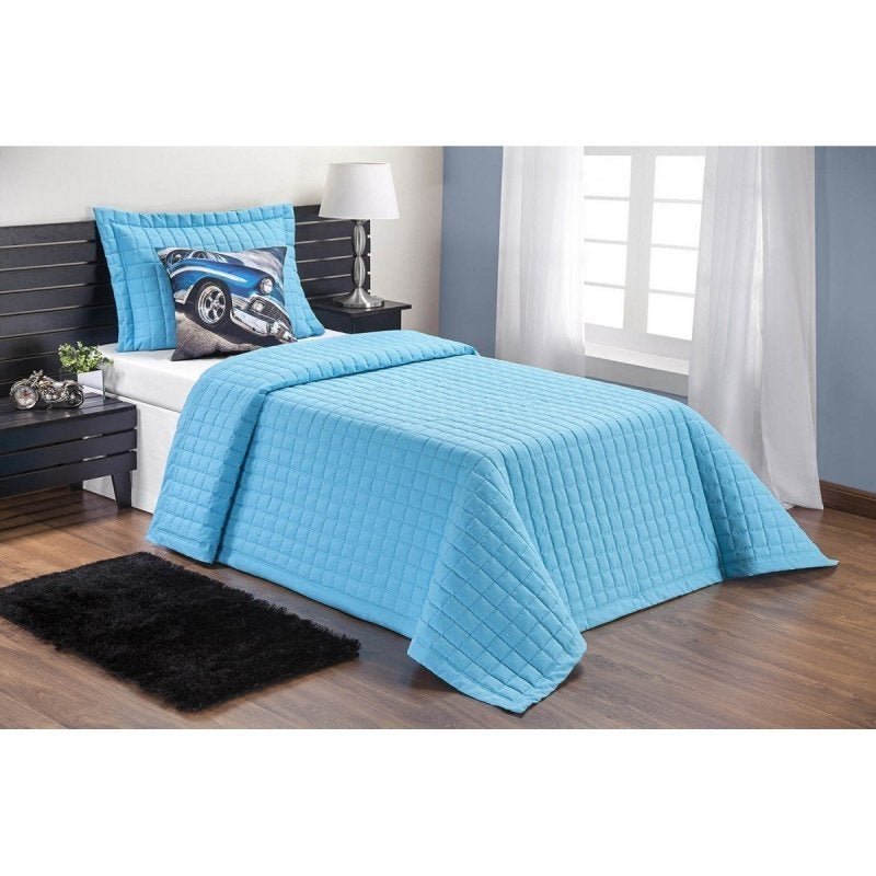 Kit Cobre Leito Solteiro Stock-Car 03 Peças Azul - Casaborda Enxovais ...