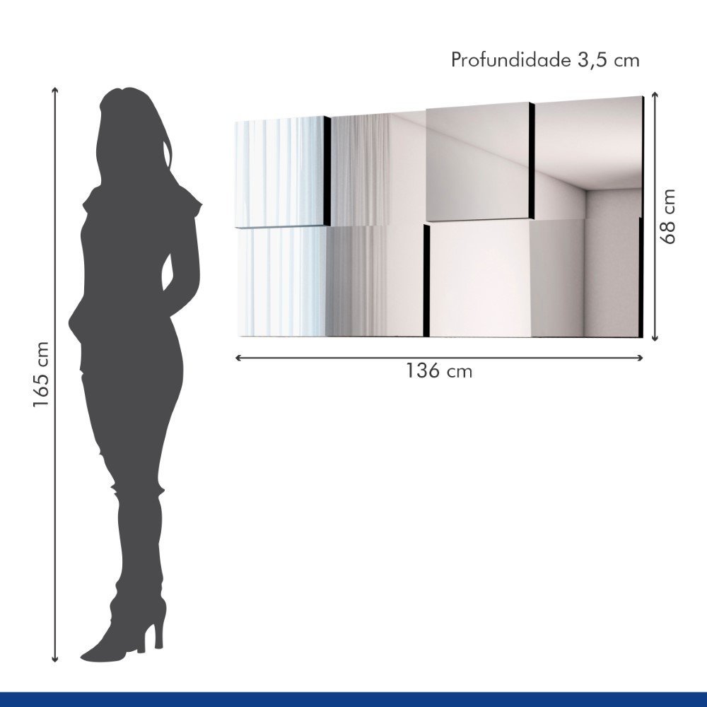 Espelho Decorativo 136x68cm Futura | MadeiraMadeira