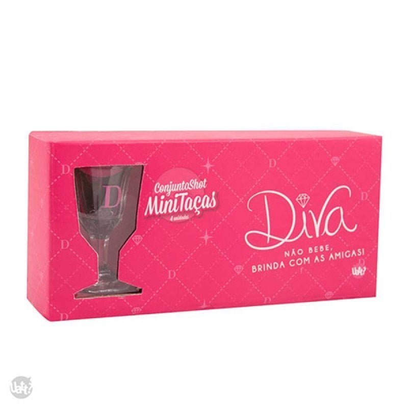 Conjunto Shot Mini Taça Diva Com 4 Unidades | MadeiraMadeira