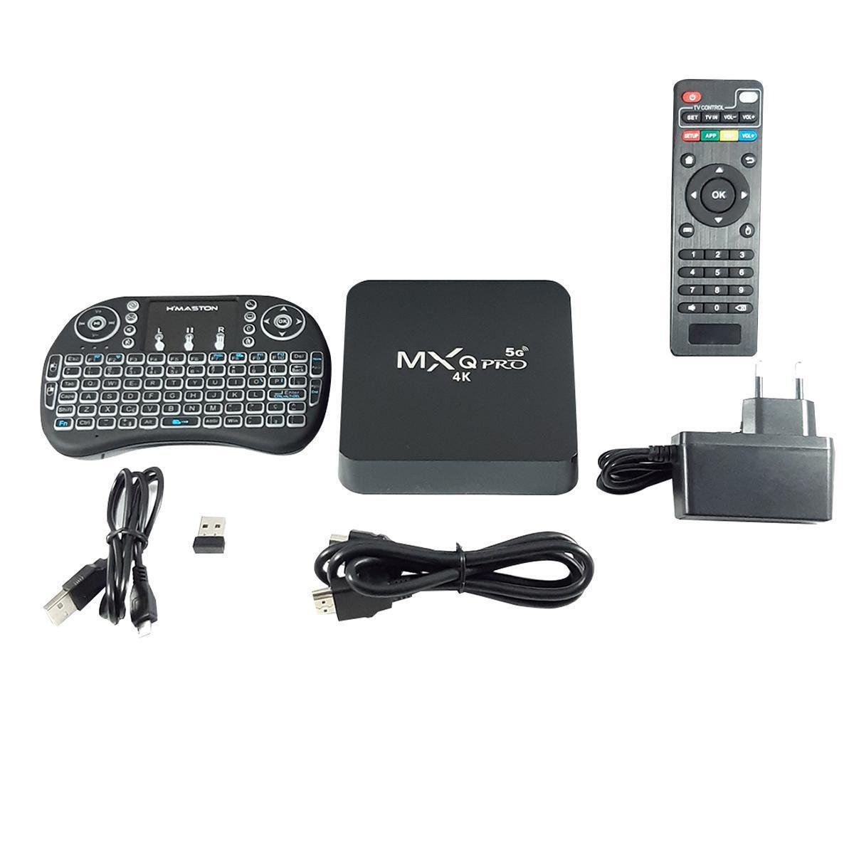Kit Tv Box Mxqpro 4K Android 9.1 + Controle Led | MadeiraMadeira