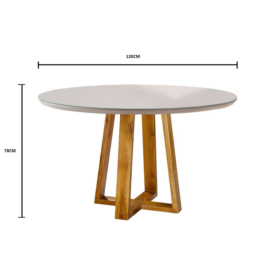 Conjunto Sala de Jantar Natalle 4 Lugares Mesa Redonda 1,2m e 4 ...