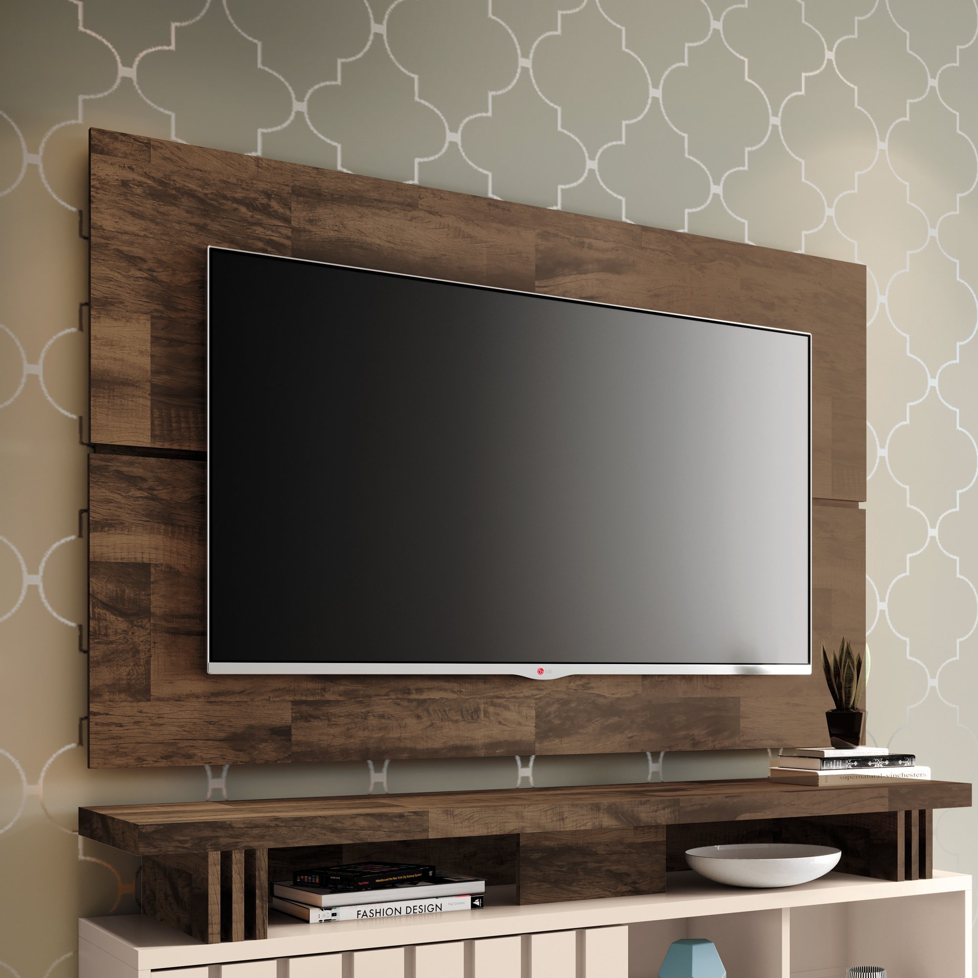 Painel Suspenso 1,36m Briz para TV 50" Cor Deck HB Móveis | MadeiraMadeira