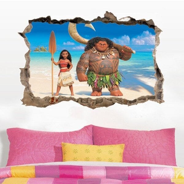 Adesivo Buraco na Parede Infantil Moana 6 - Gi 100x155cm | MadeiraMadeira