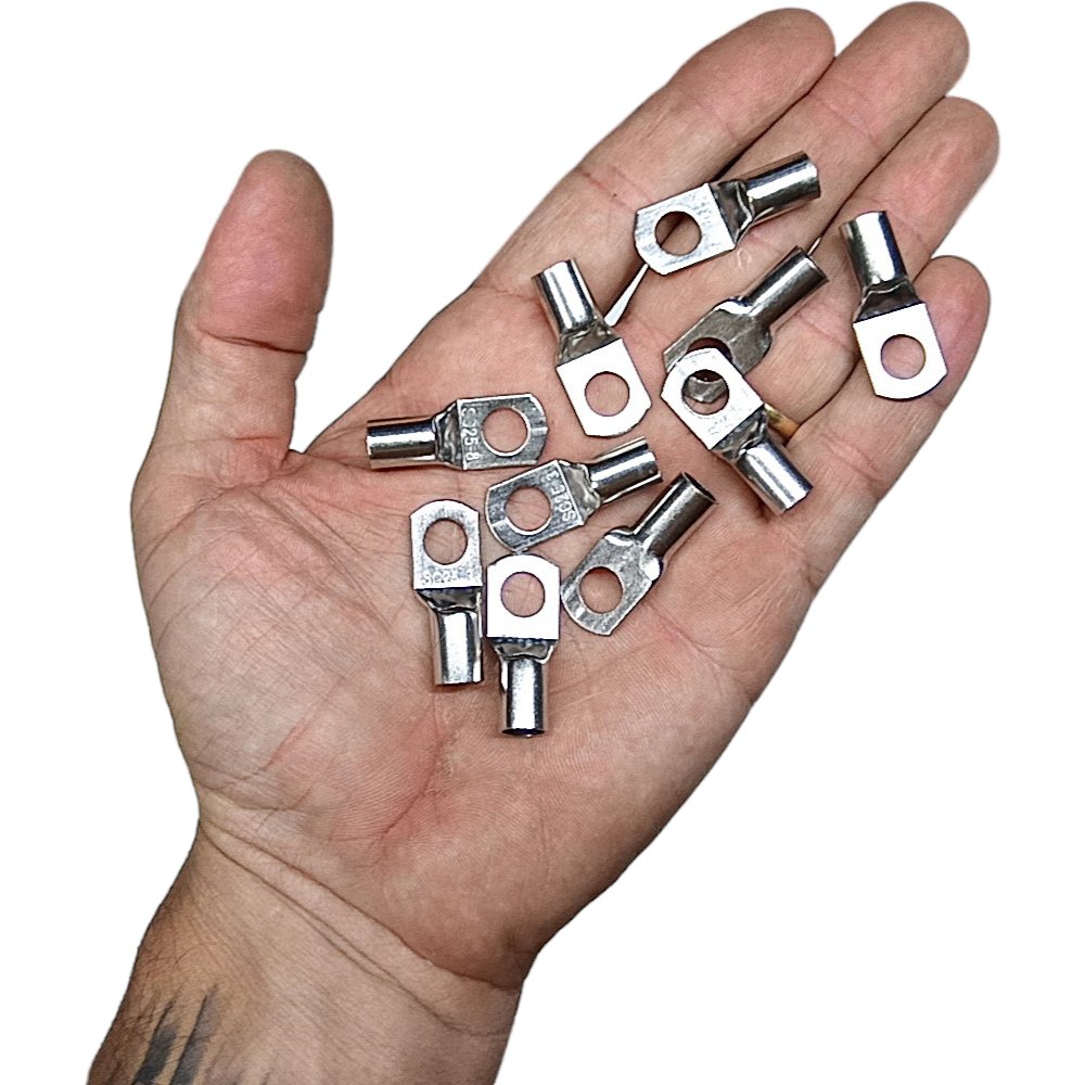 Kit 10 Terminal Olhal de Compressão para Cabo Fio de 25mm Cobre ...