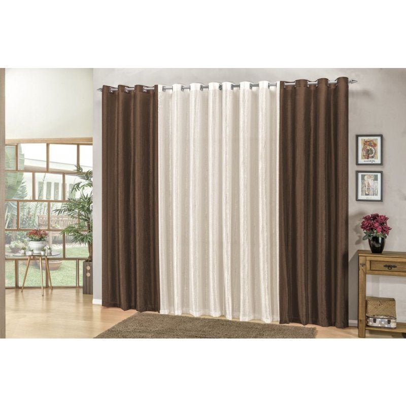 Cortina Lorena 3m - Tabaco | MadeiraMadeira