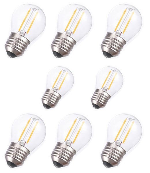 Lâmpada Led Bulbo 2w E27 Branco Quente Filamento Retrô Bivolt Kit 8 | MadeiraMadeira